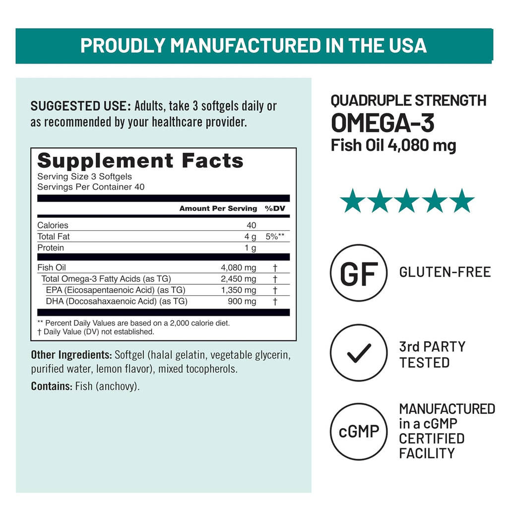 120 softgels of omega 3 goodness