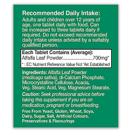 120 tablets of alfalfa for daily use