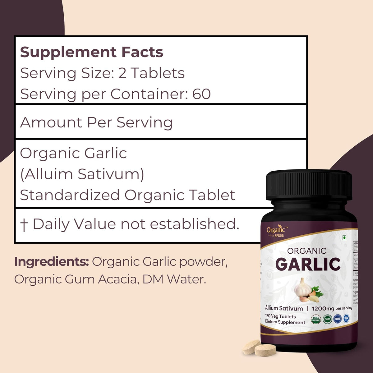 120 tablets of garlic goodness