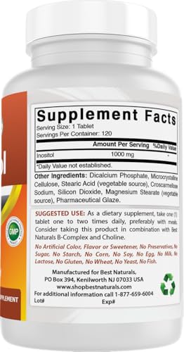 120 tablets of Inositol benefits