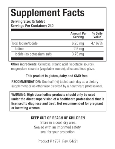 120 tablets of iodine for wellness