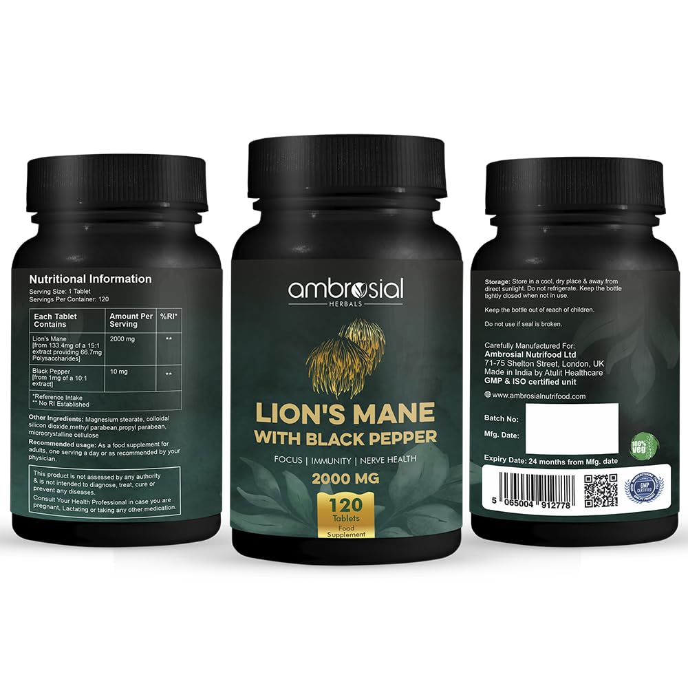 120 tablets of Lion's Mane for daily use