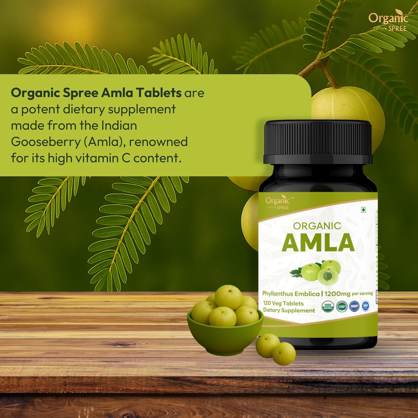 120 tablets of organic amla