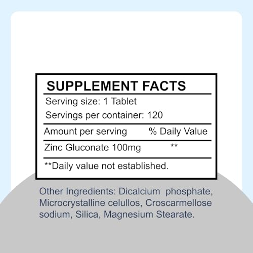 120 tablets of zinc for daily use