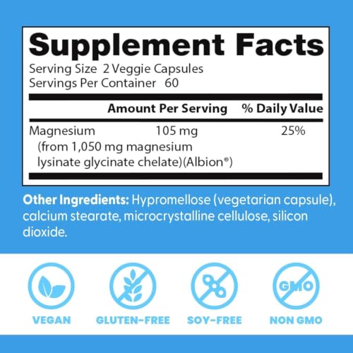 120 veg caps of magnesium for daily use