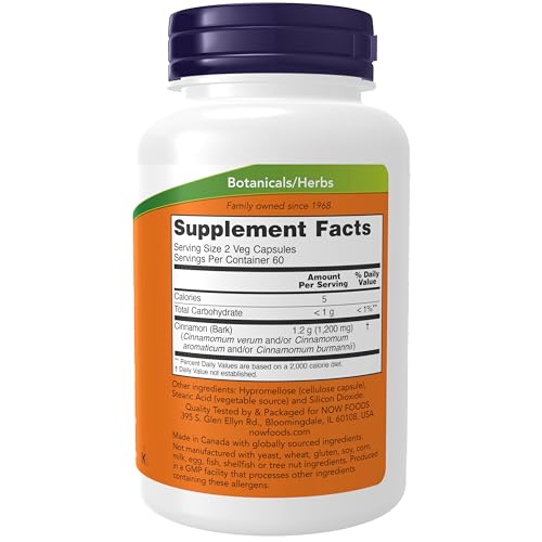 120 veg capsules of cinnamon bark