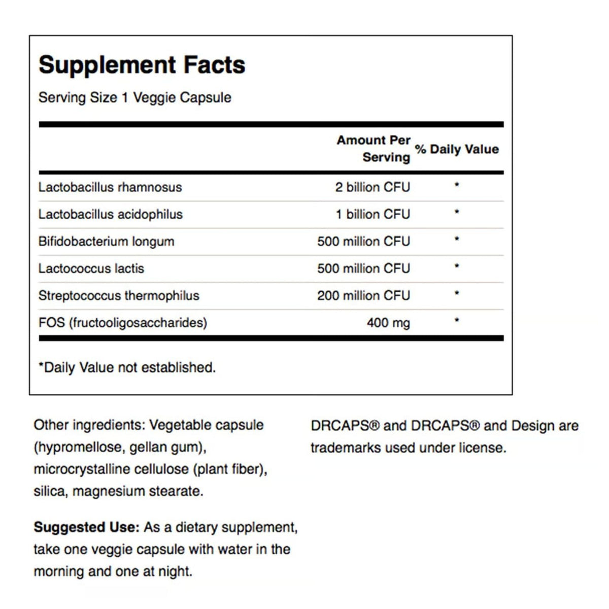 120 Veg DRcaps probiotic supplement