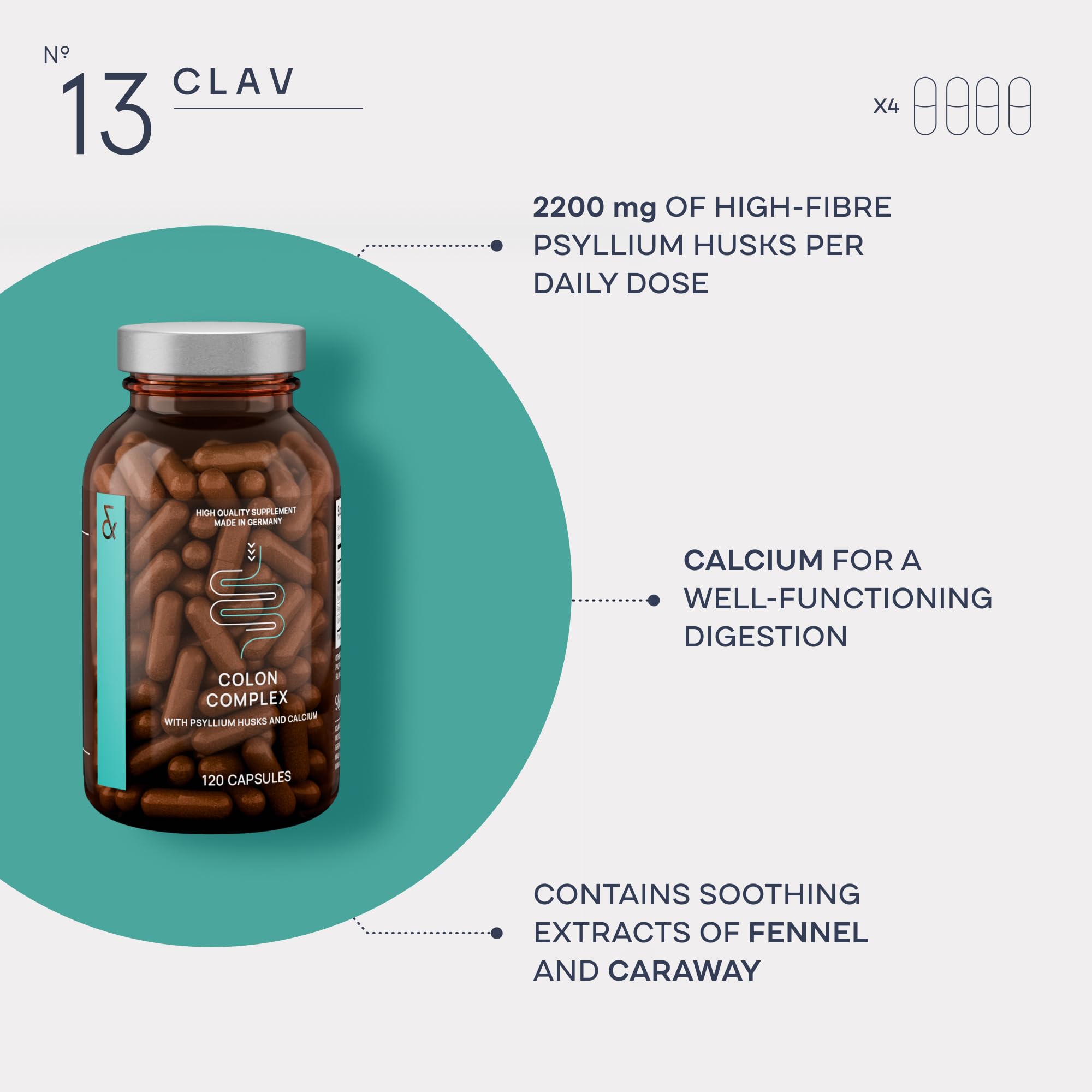 120 vegan capsules for daily use