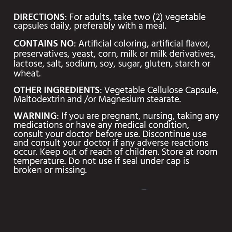 120 vegan capsules for easy use