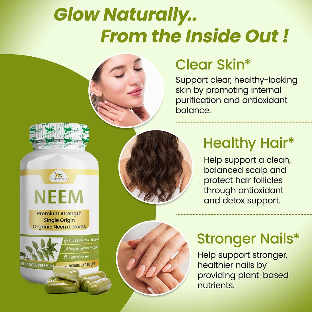 120 vegan neem capsules for daily use