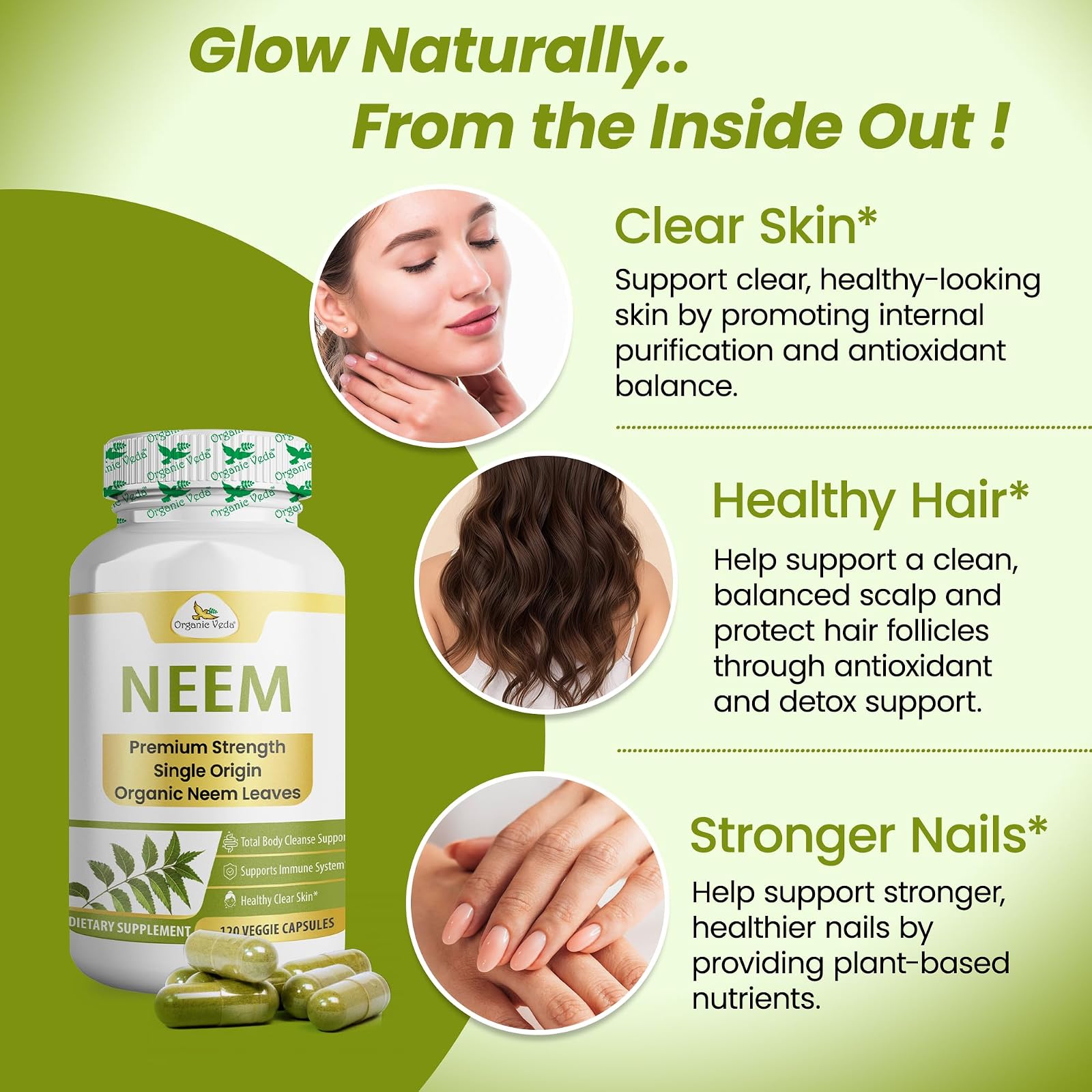 120 vegan neem capsules for daily use