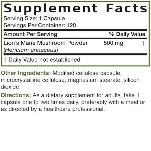 120 vegetarian lion's mane capsules