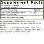 120 vegetarian lion's mane capsules