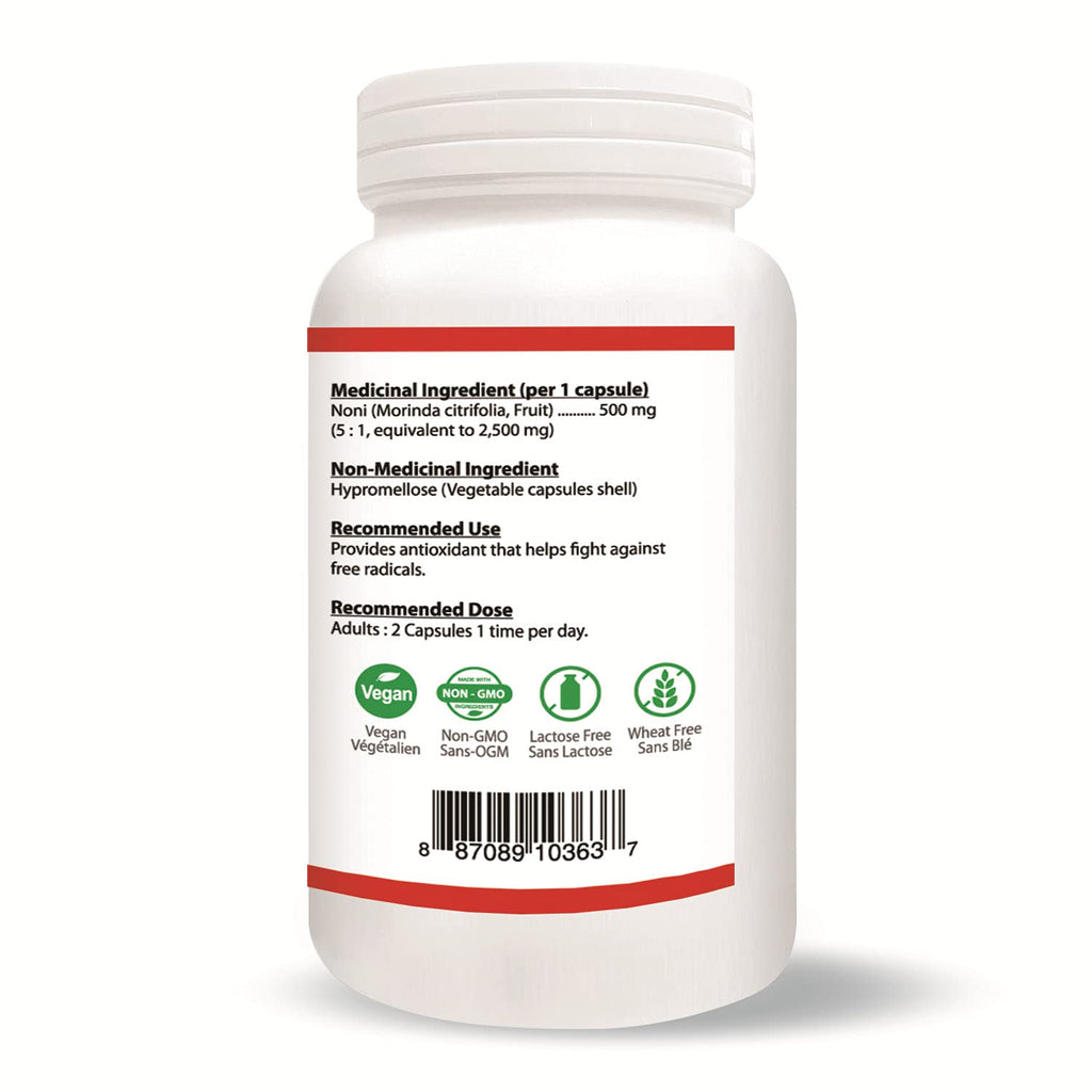 120 veggie noni capsules for long-lasting supply