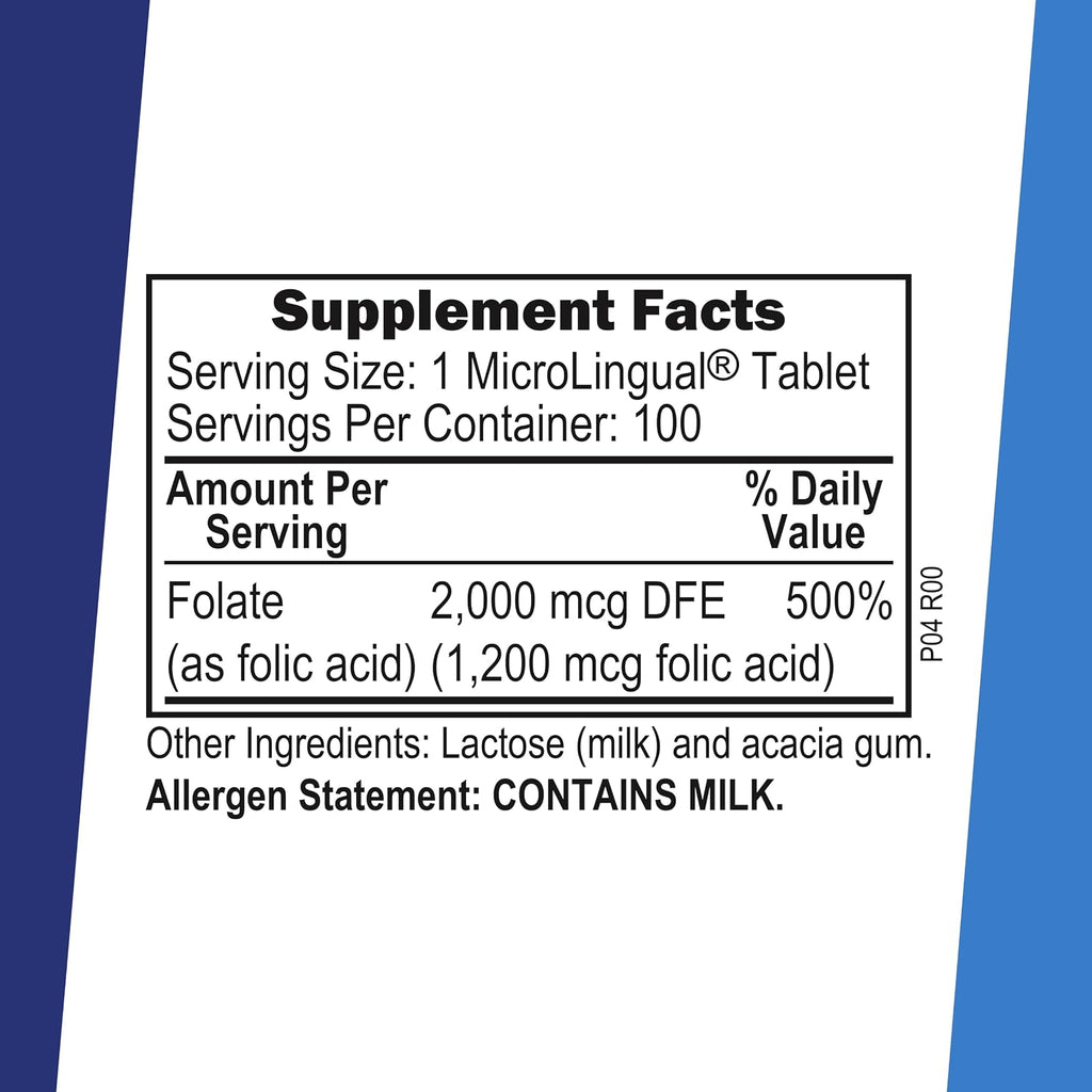 1200 mcg sublingual folate supplement