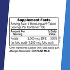 1200 mcg sublingual folate supplement