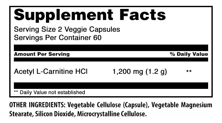 1200 mg Acetyl L-Carnitine supplement