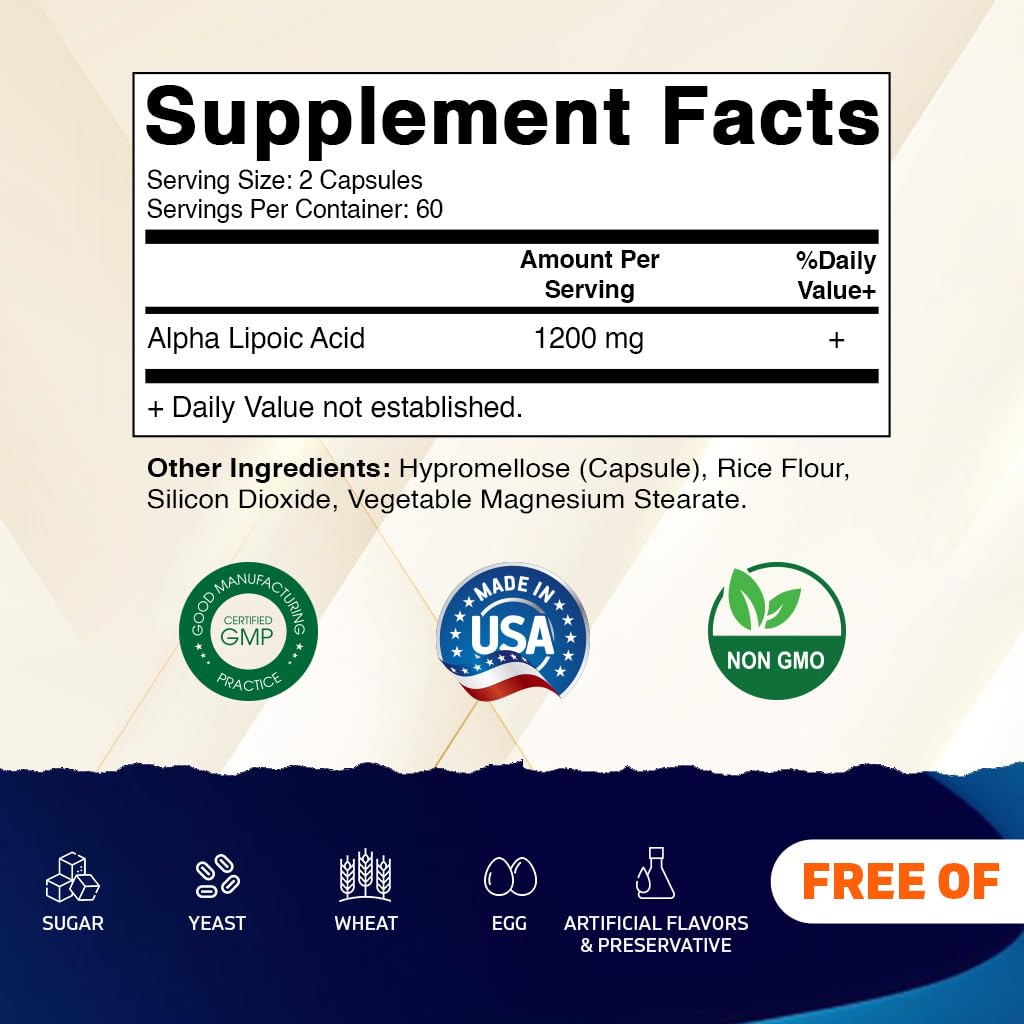 1200 mg alpha lipoic acid capsules