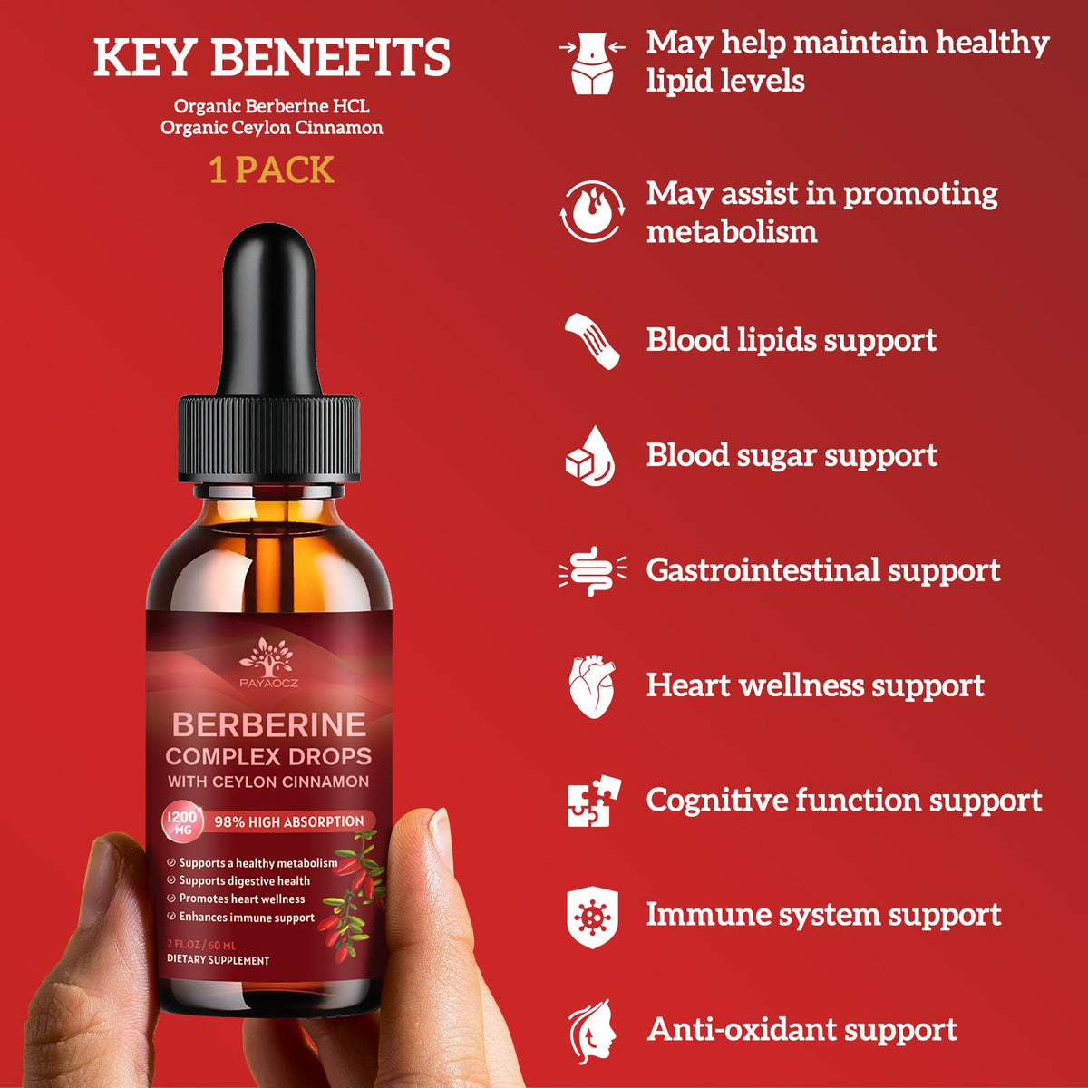 1200 mg Berberine health supplement