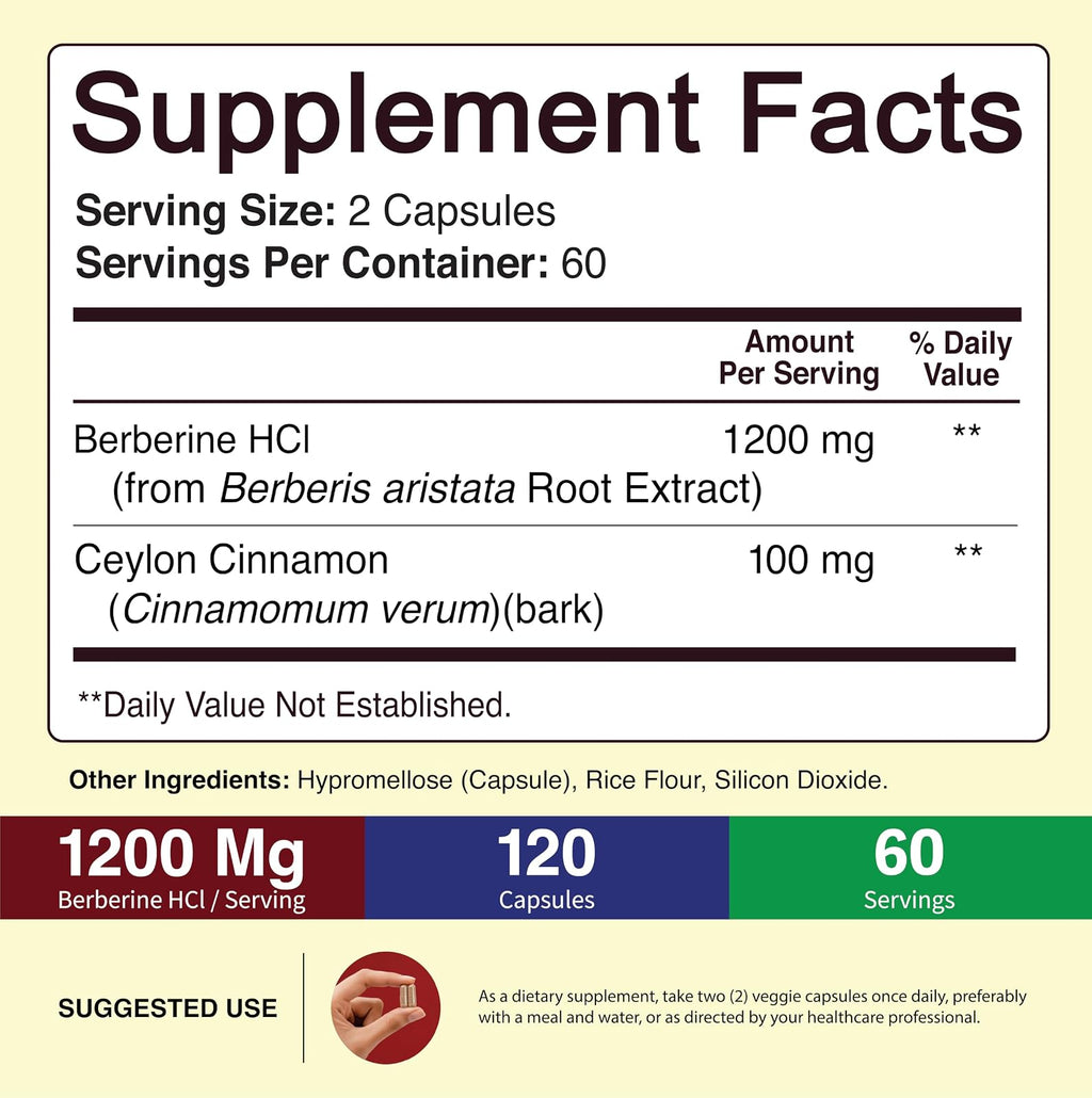 1200 mg berberine supplement benefits