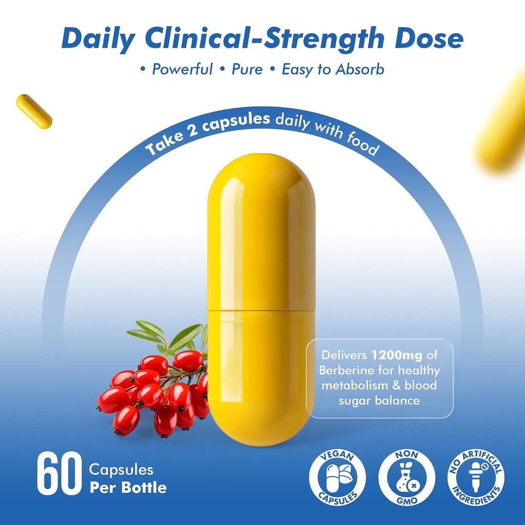 1200 mg Berberine supplement for vitality
