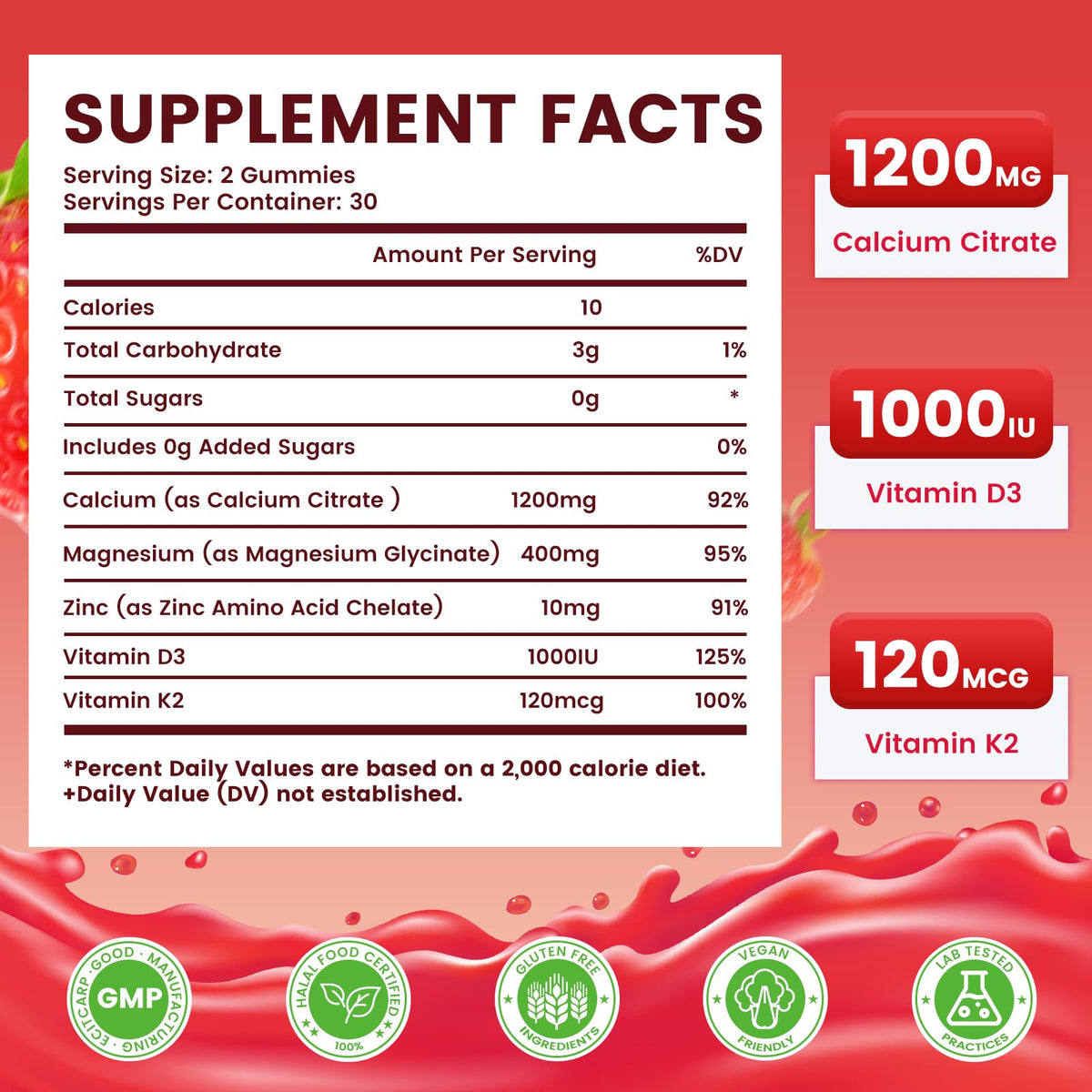 1200 mg calcium citrate for daily health