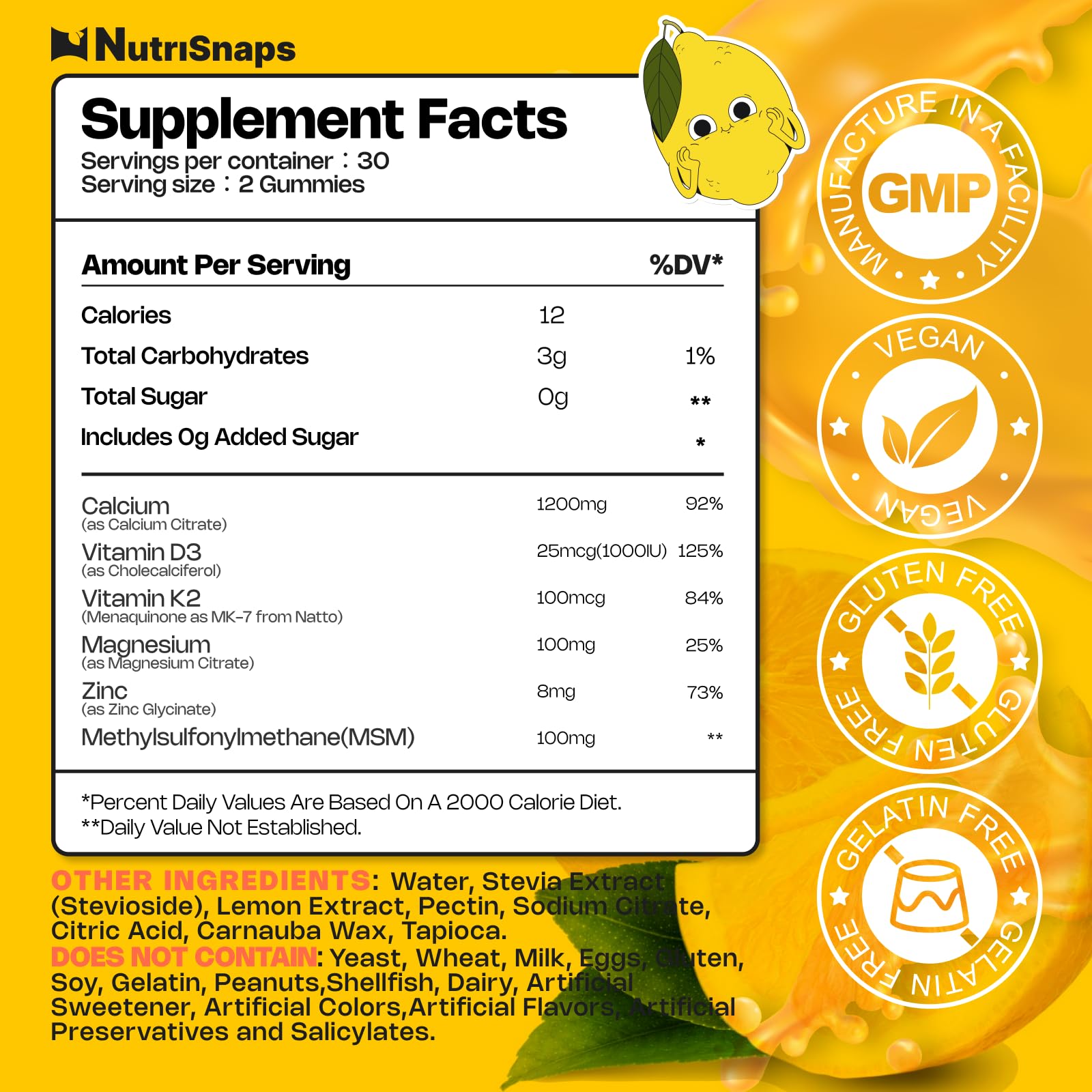 1200 mg calcium citrate for daily health