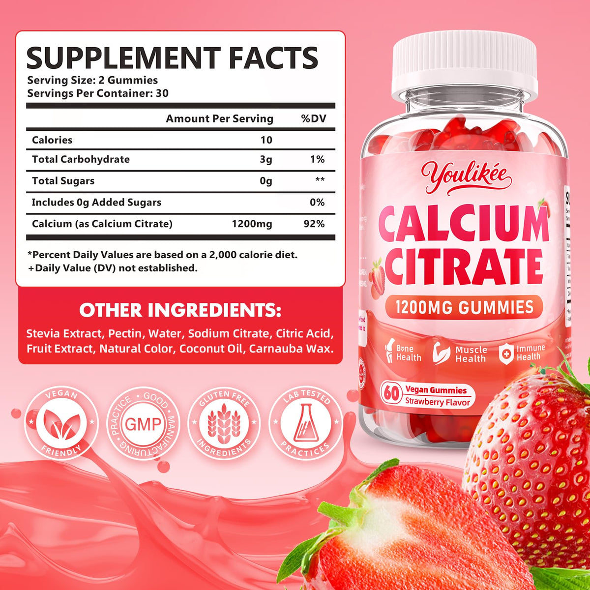 1200 mg calcium citrate for daily health