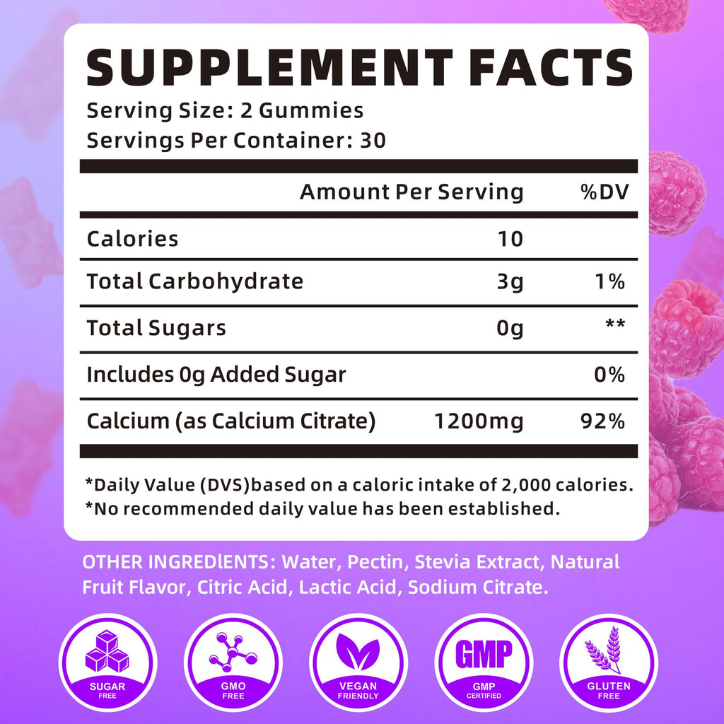 1200 mg calcium citrate gummies