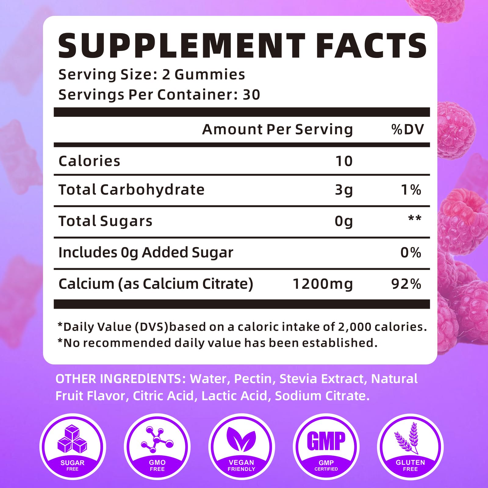 1200 mg calcium citrate gummies