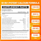 1200 mg calcium citrate supplements