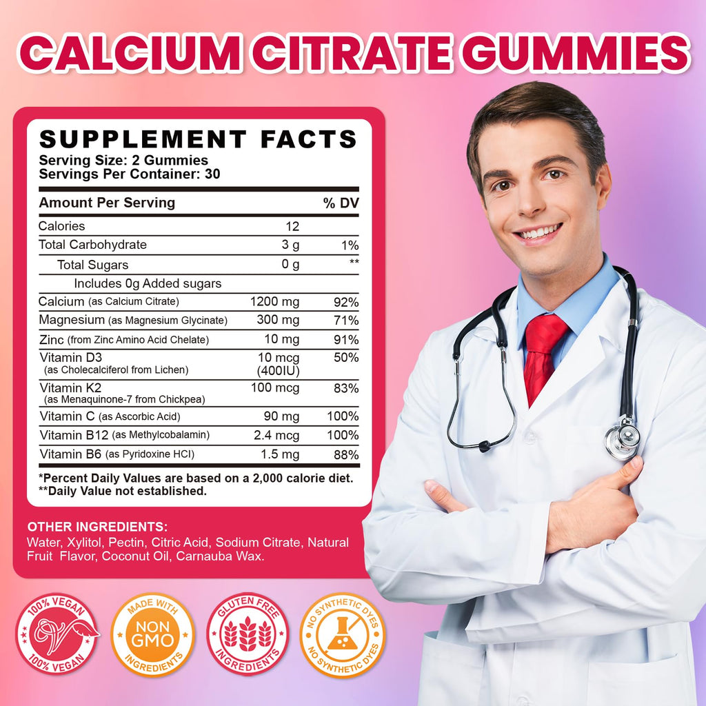 1200 mg calcium gummies for daily health