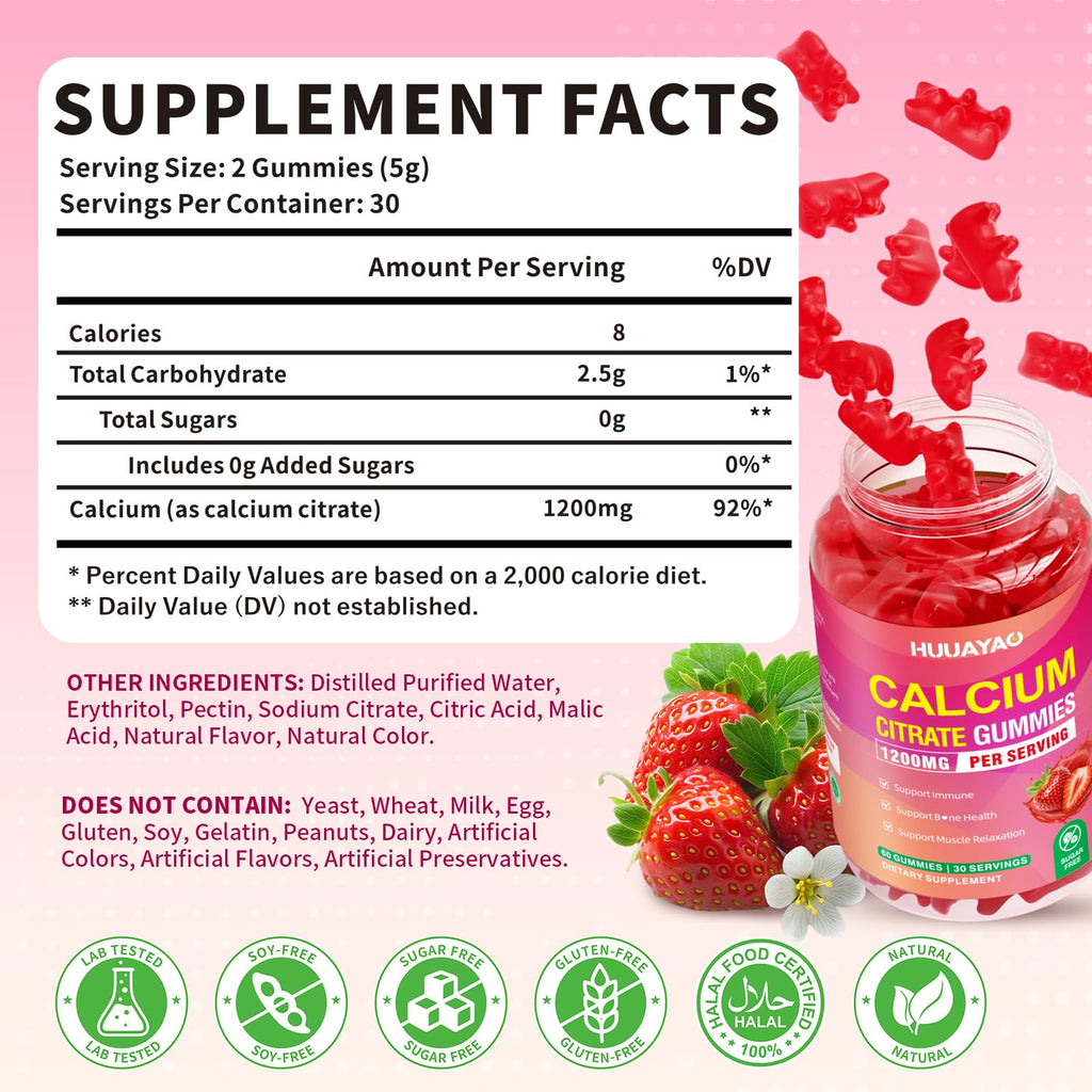 1200 mg calcium gummies for daily health
