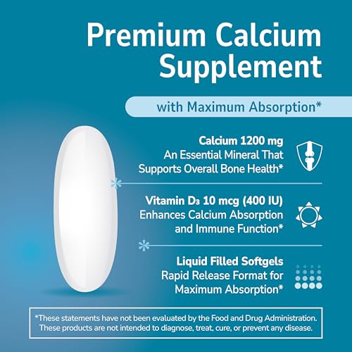 1200 mg calcium softgels for bone health