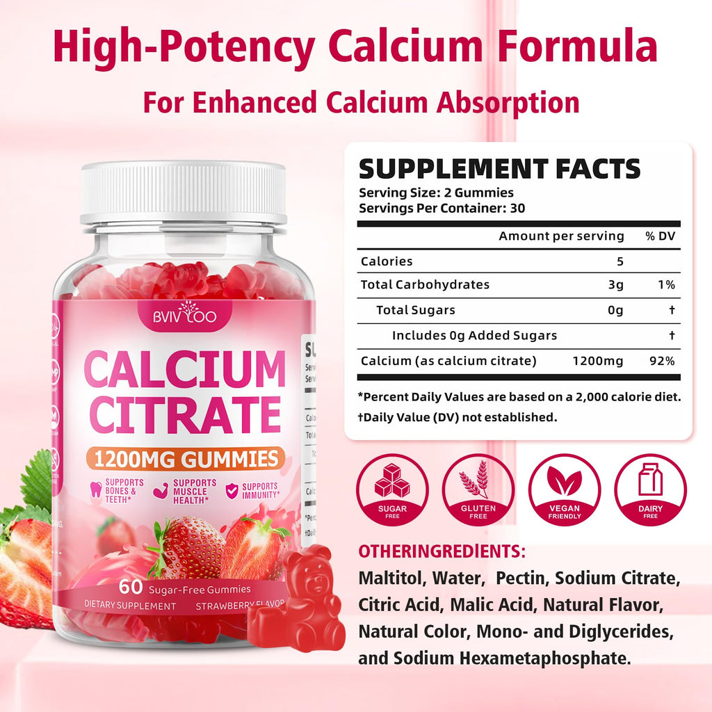 1200 mg calcium supplement gummies