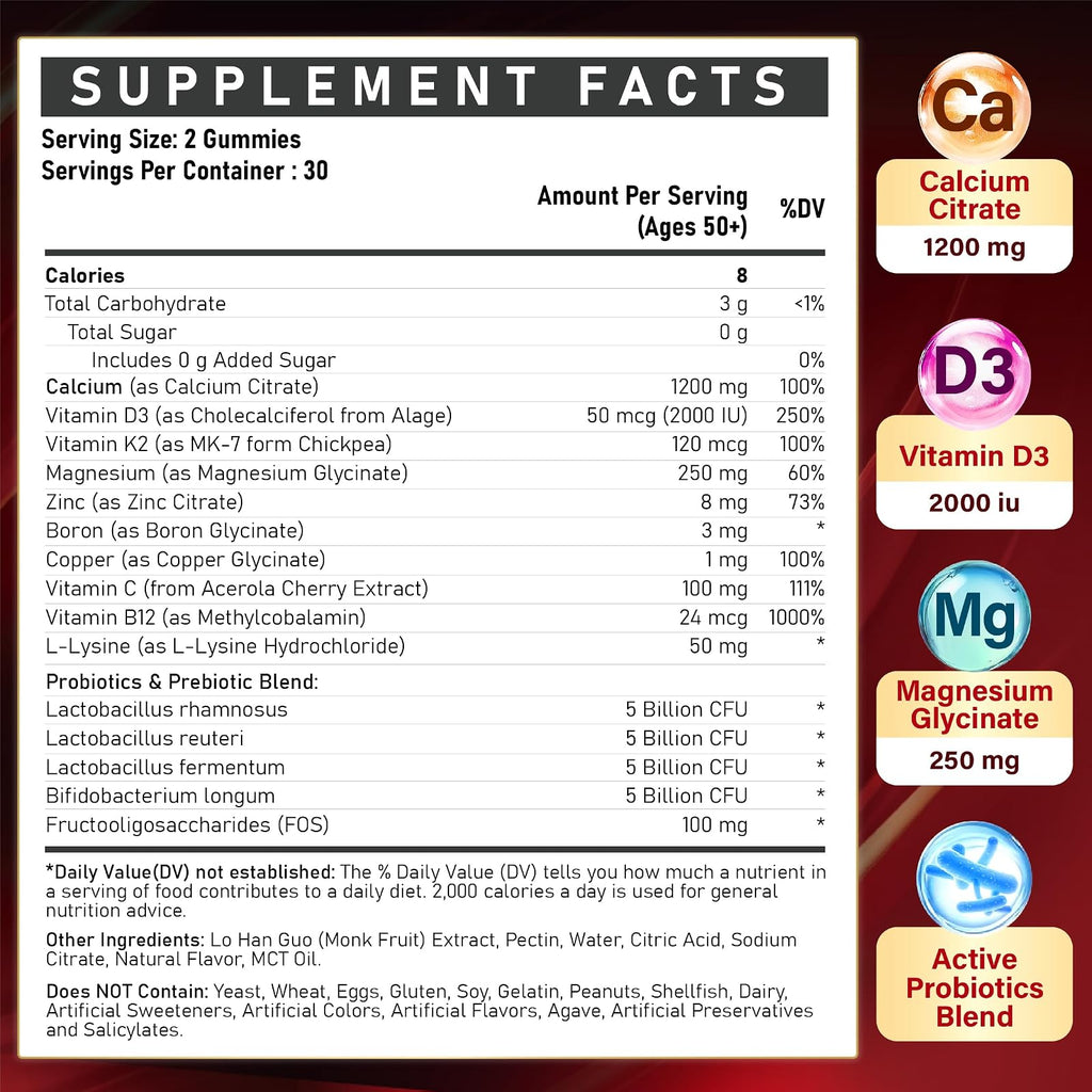 1200 mg calcium supplement gummies