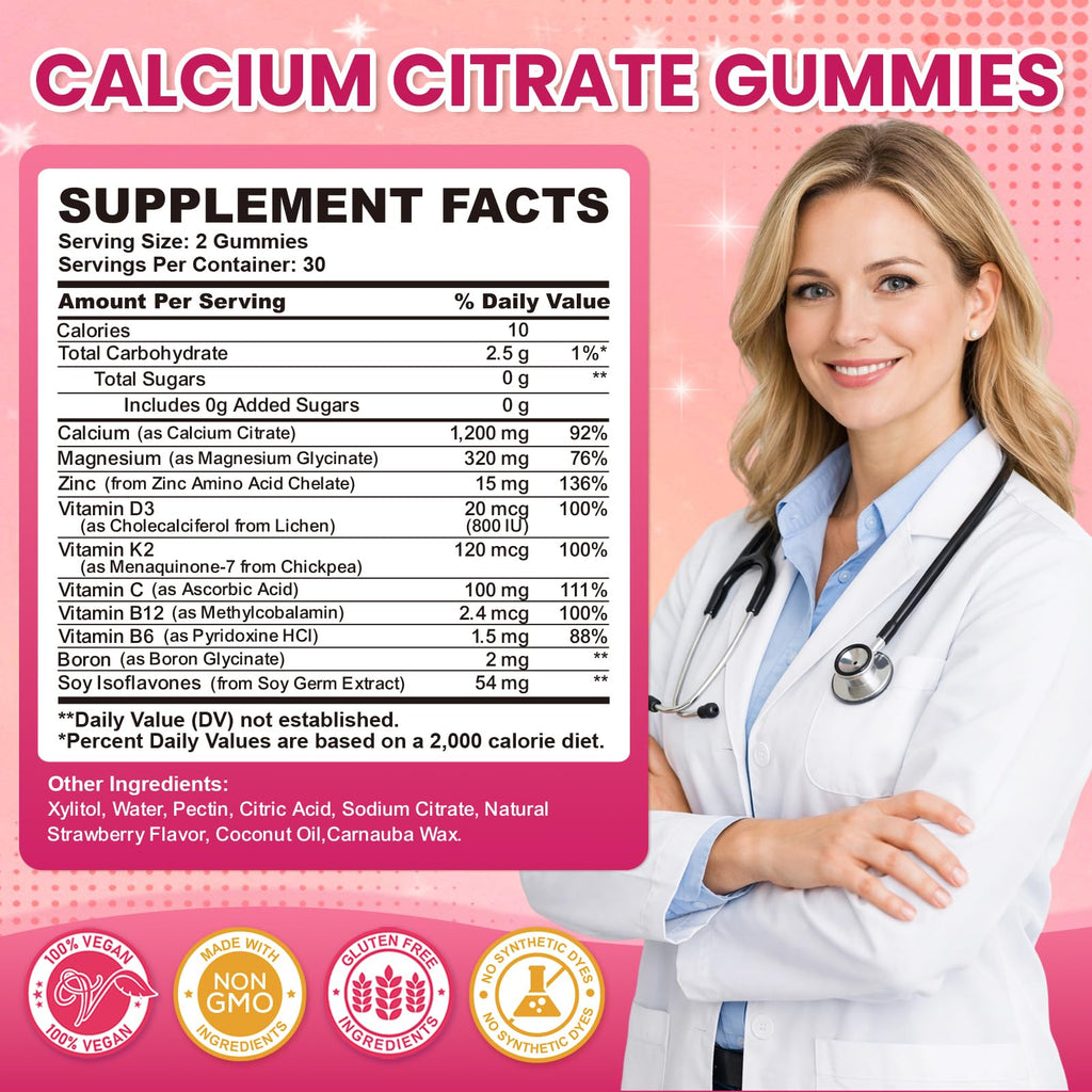 1200 mg calcium supplement gummies