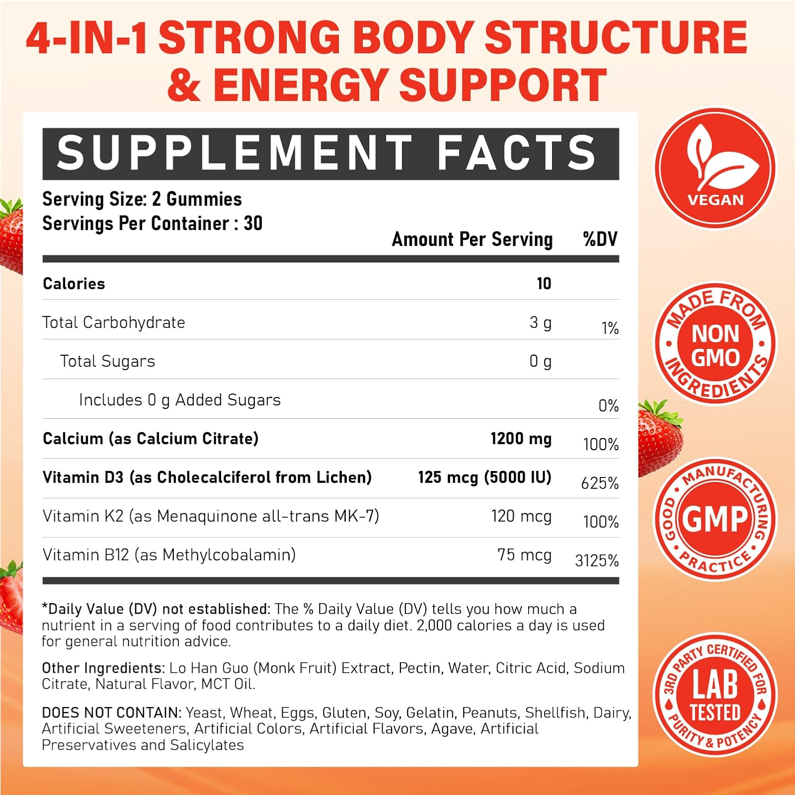 1200 mg calcium supplement gummies