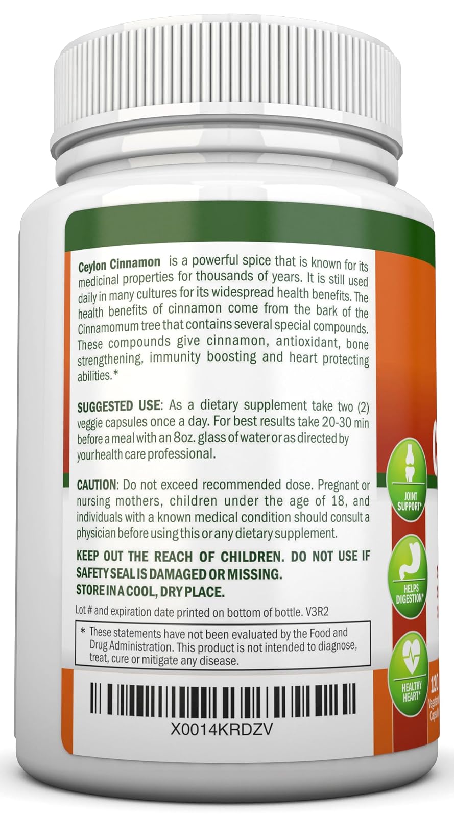 1200 mg ceylon cinnamon per serving