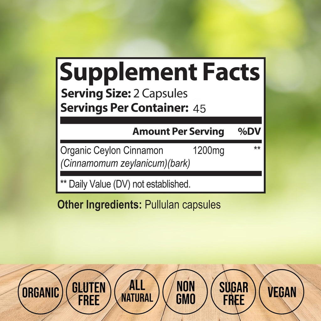 1200 mg Ceylon cinnamon supplement