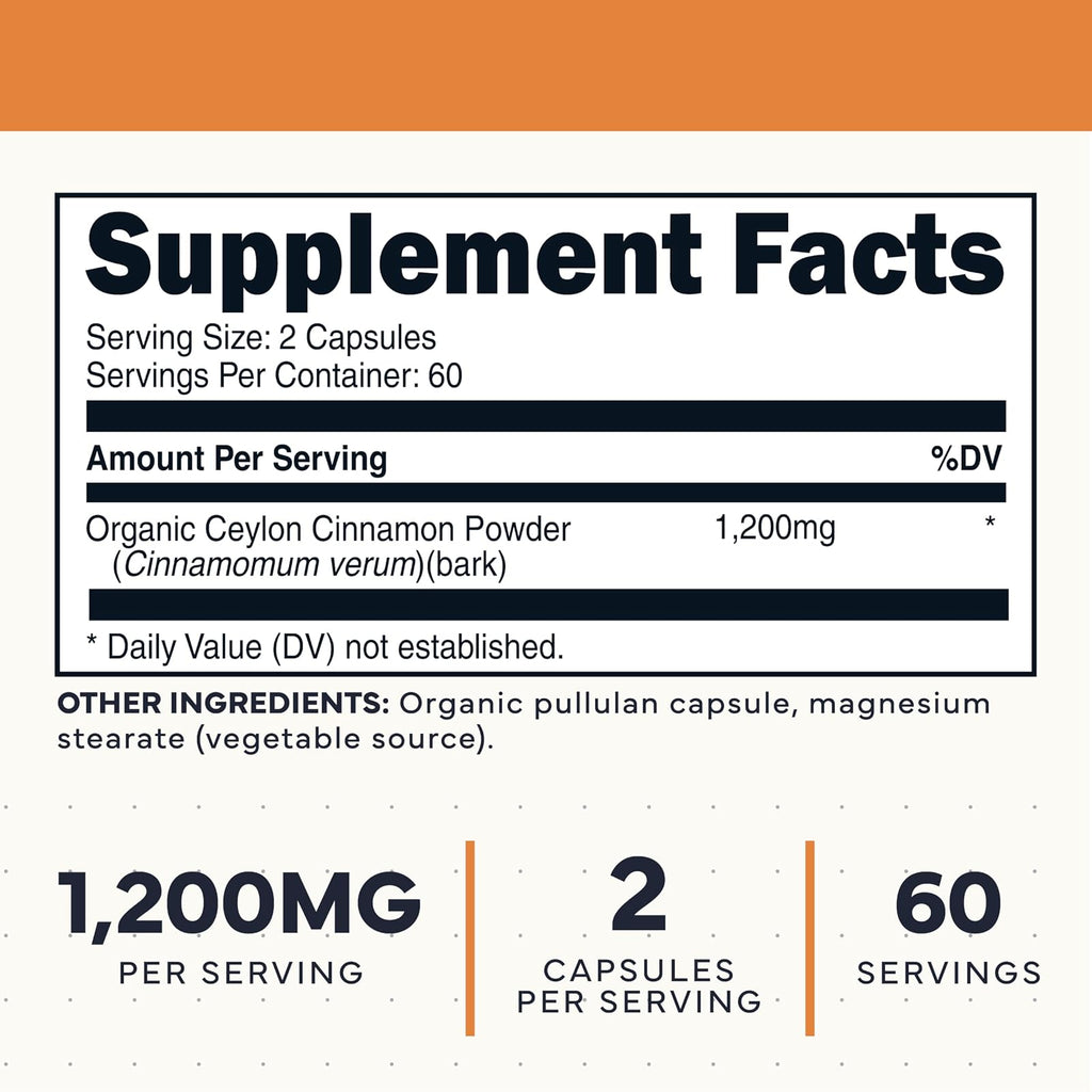 1200 mg Ceylon cinnamon supplement