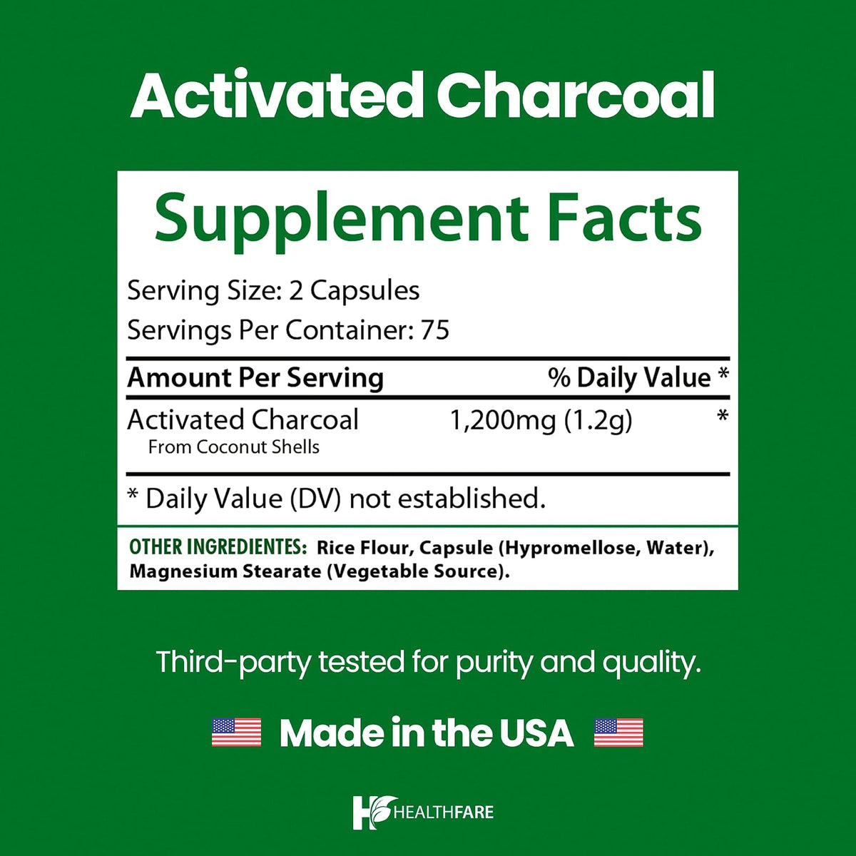 1200 mg charcoal for digestion