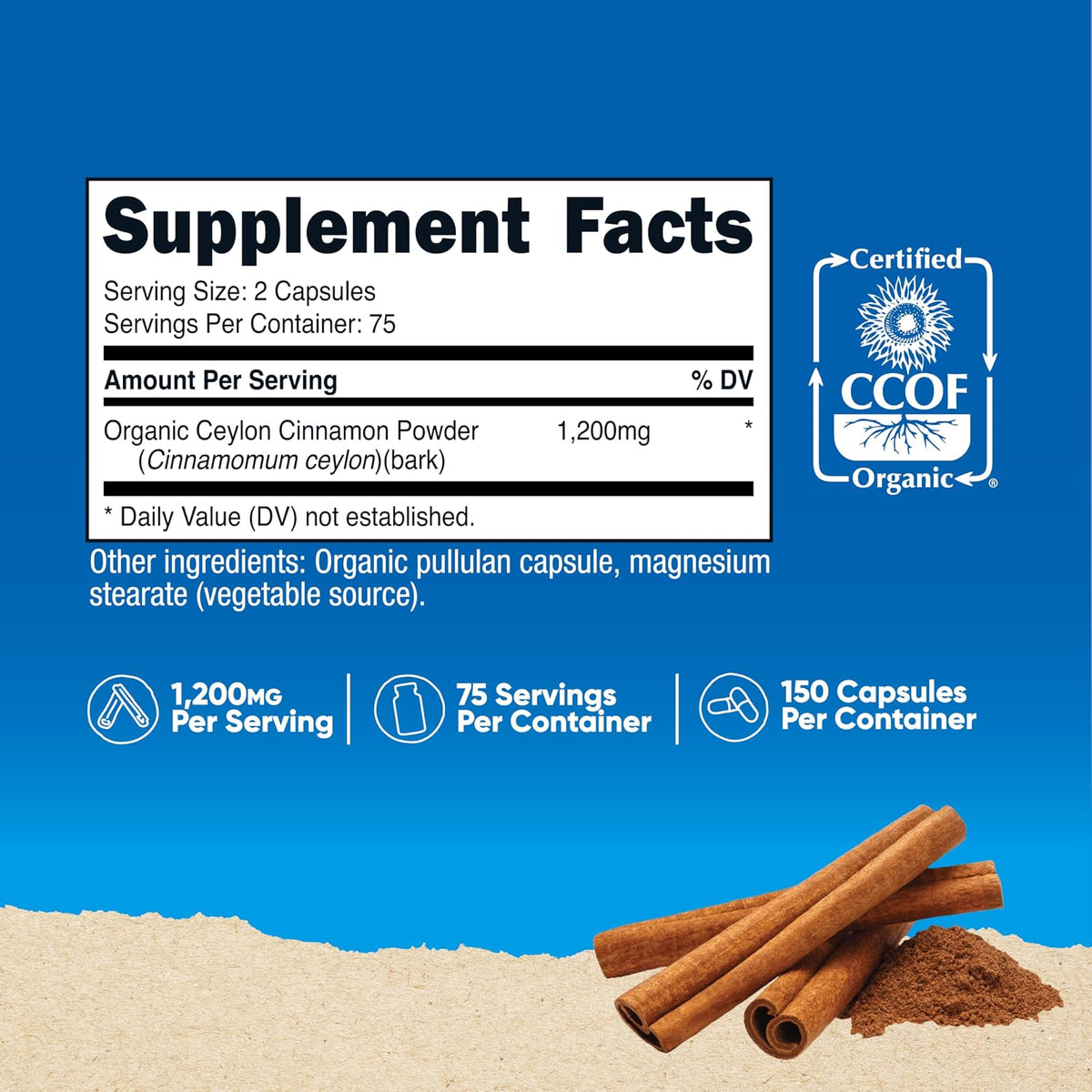 1200 mg cinnamon for healthy digestion