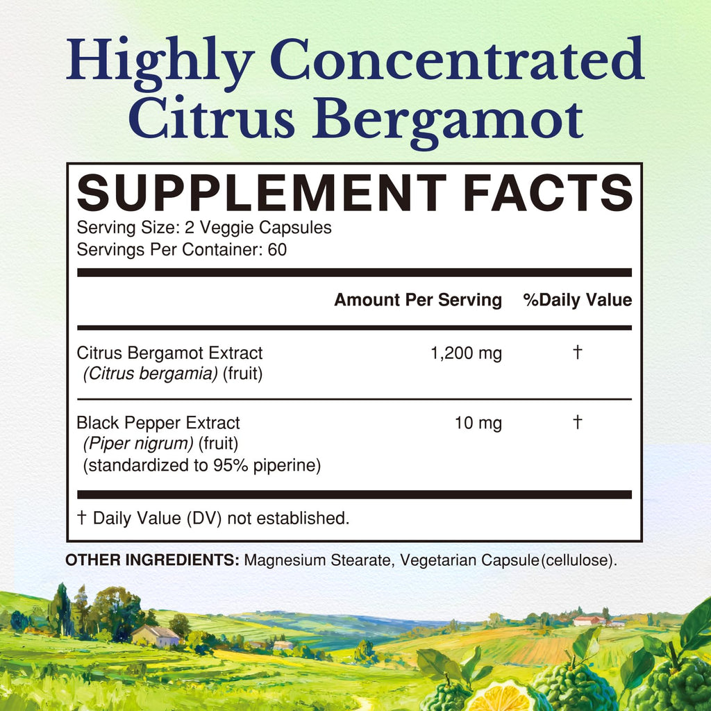 1200 mg Citrus Bergamot for cholesterol support