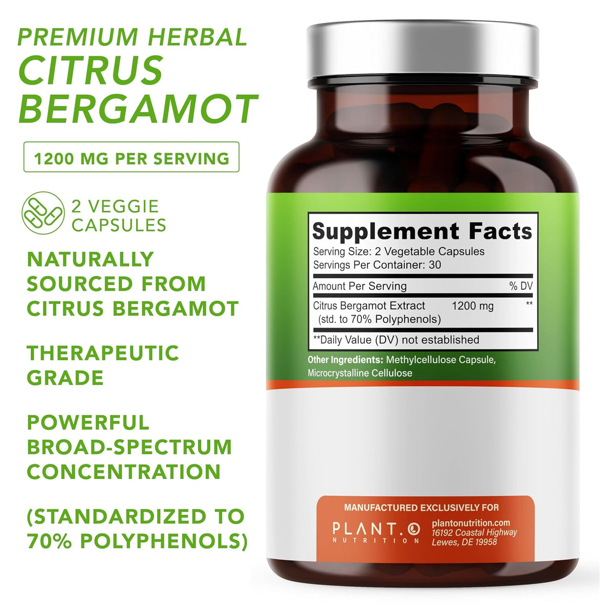 1200 mg Citrus Bergamot supplement