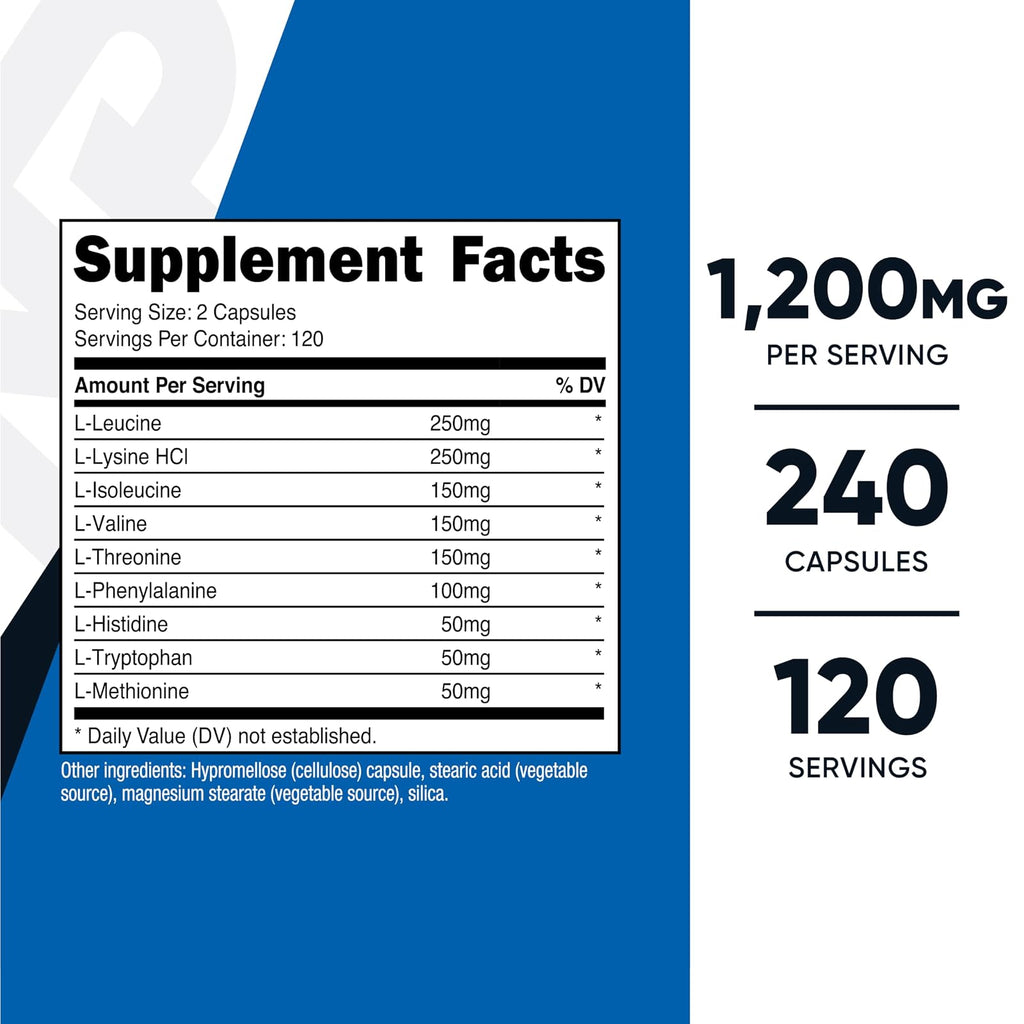 1200 mg EAA capsules for workout support