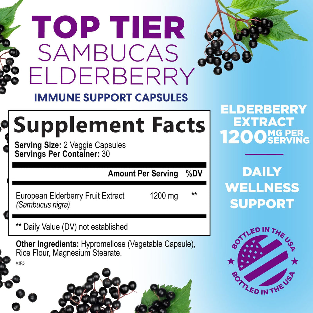 1200 mg elderberry supplement for wellness
