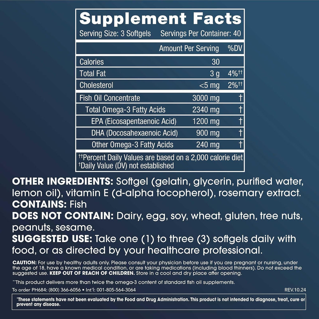 1200 mg fish oil softgels
