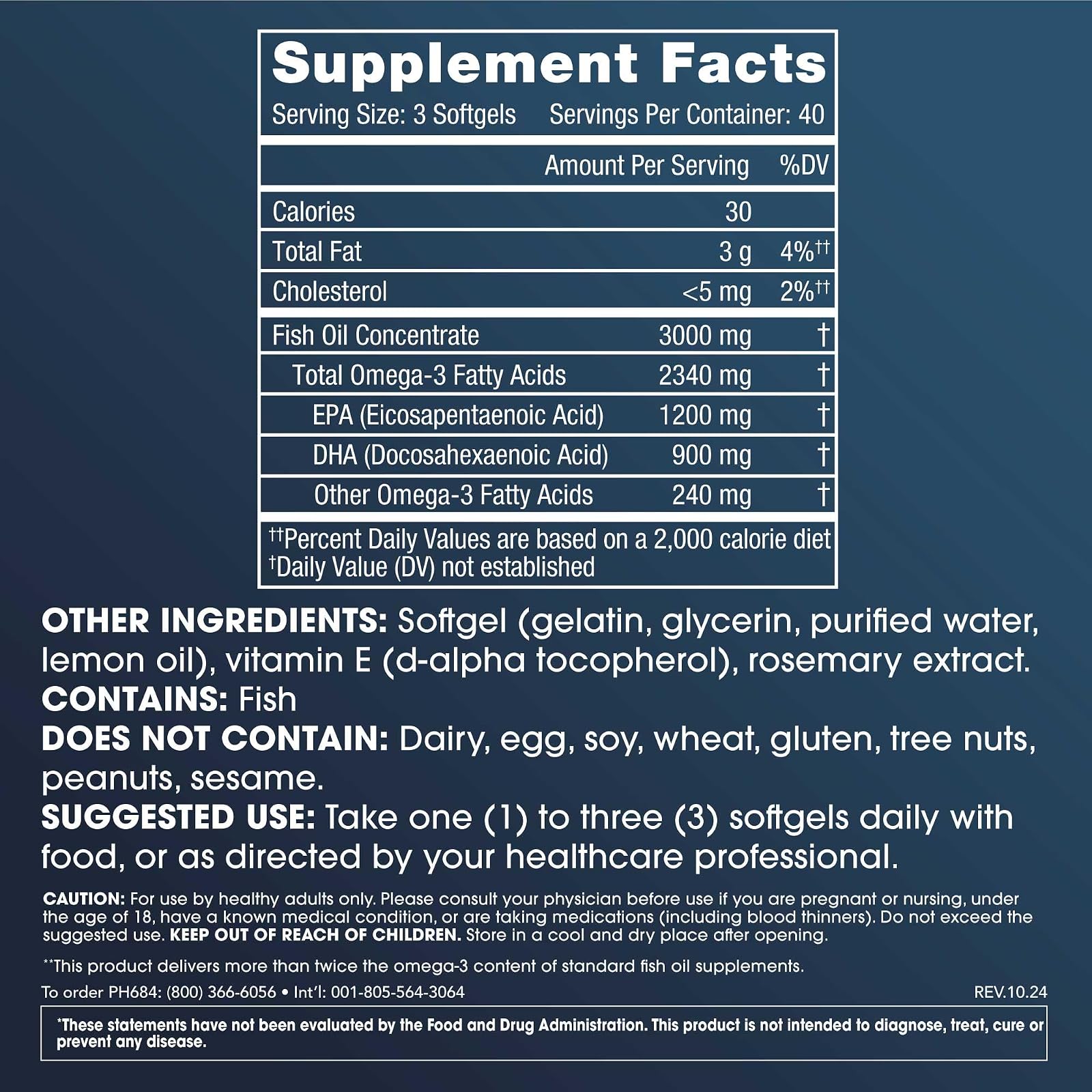 1200 mg fish oil softgels