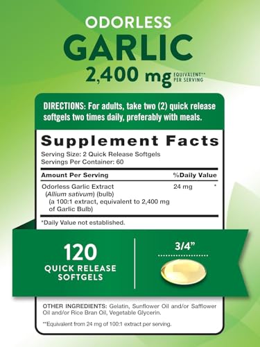 1200 mg garlic softgels for immunity